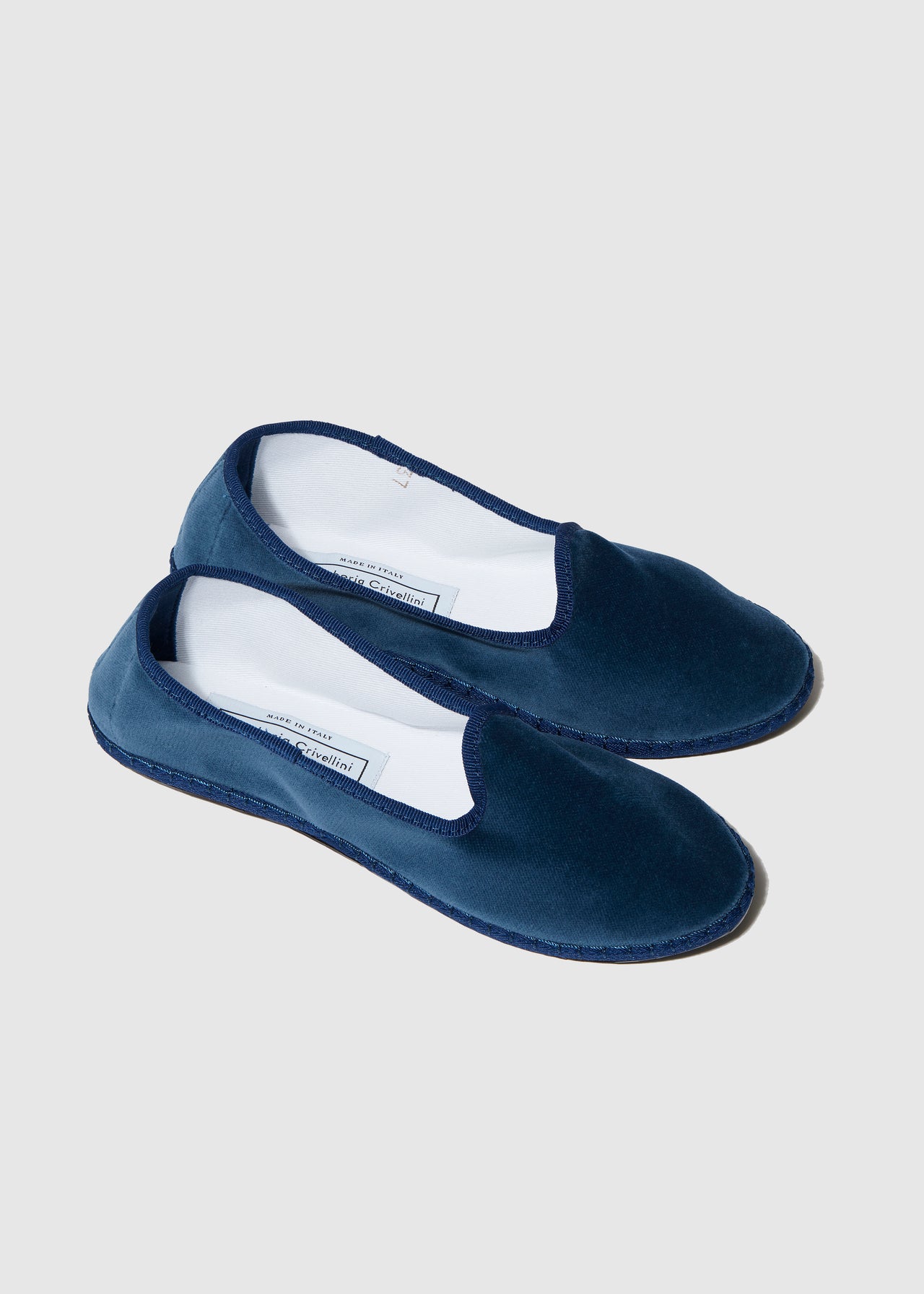 Velvet Furlane Slippers, Navy | Drogheria Crivellini | Aimé London